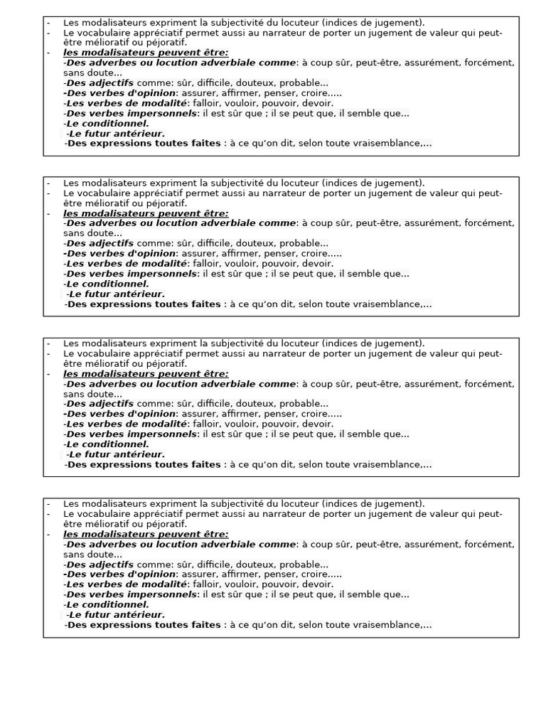 Les modalisateurs en français et arabe | PDF | Adverbe | Verbe