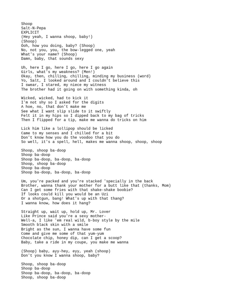 Shoop (Lyrics) | PDF | American Songs | Singles