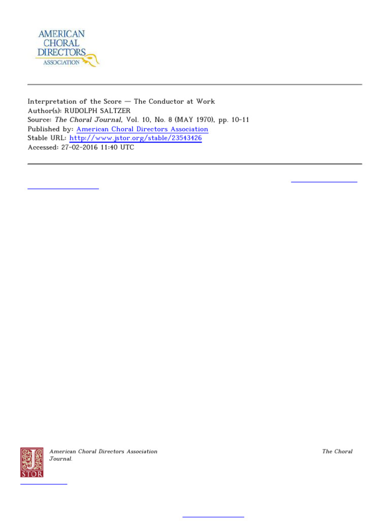 Conductor's Guide to Score Interpretation | PDF | Conducting | Choir