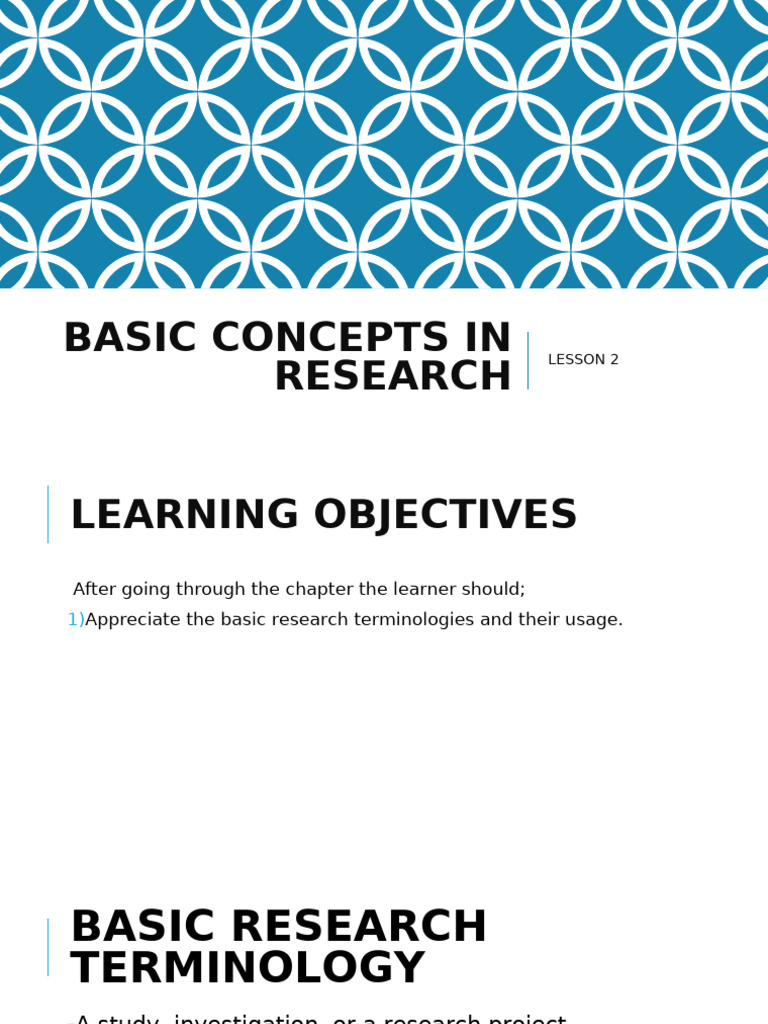Lesson 2 Basic Research Concepts and Terminology (1) | PDF | Hypothesis ...