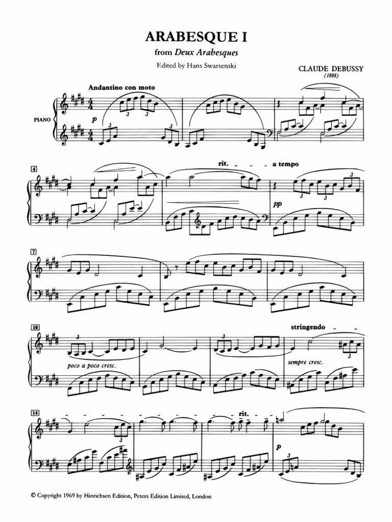 IMSLP925193-PMLP2383-debussy Premiere Arabesque Hinrichsen | PDF