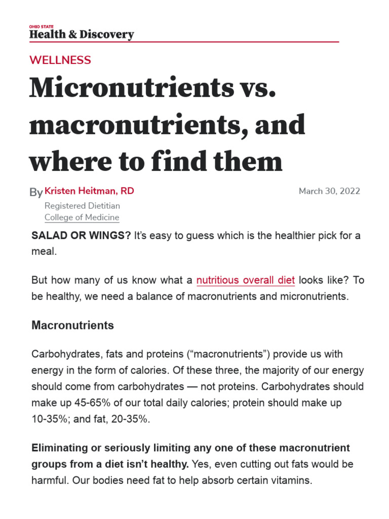3 - Micronutrients vs. Macronutrients | PDF | Nutrients | Vitamin