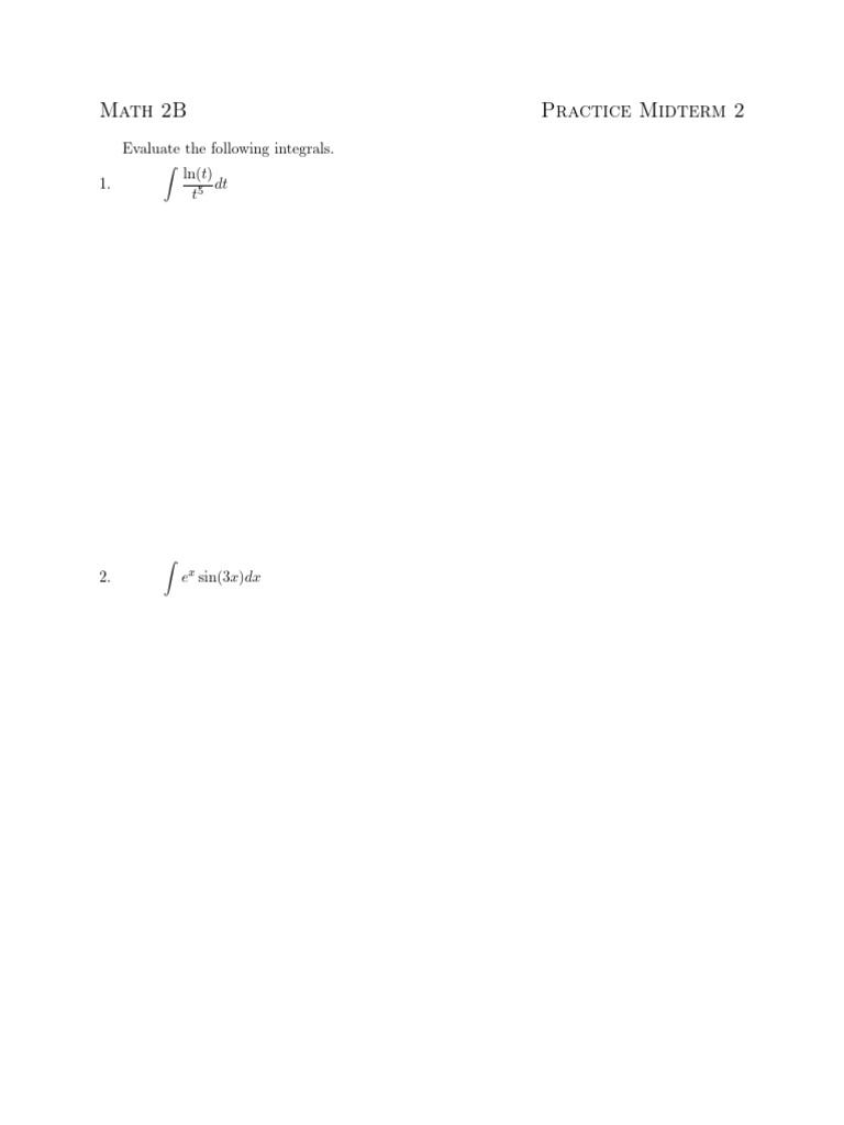 Practice Midterm 2 Blank | PDF