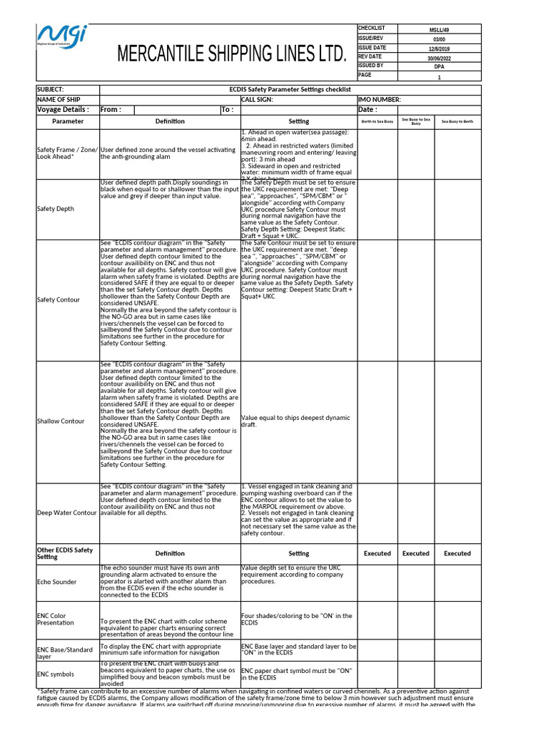 ECDIS Safety Settings Guide | PDF | Navigation