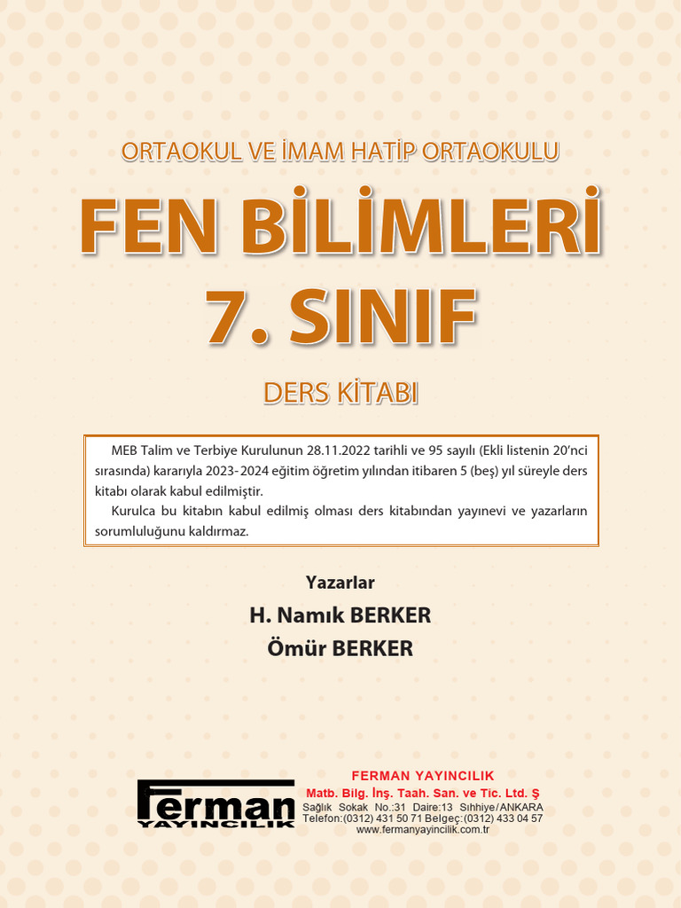 Fen Bilimleri 7. Sinif 7. Sinif | PDF