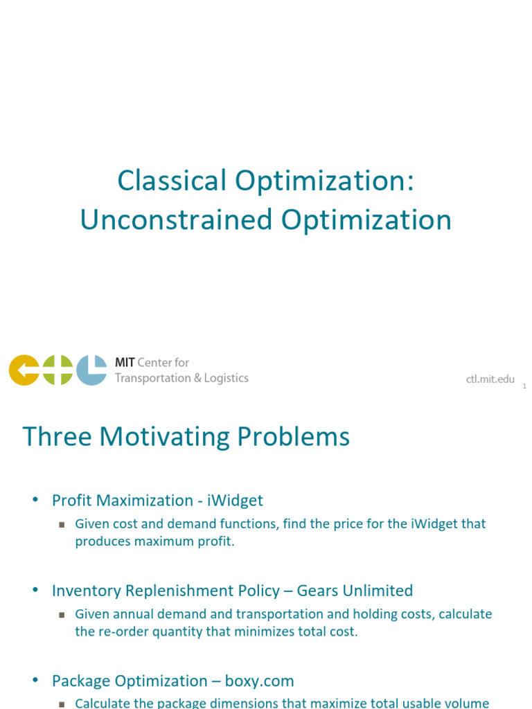 Optimiztion PPT | PDF | Mathematical Optimization | Profit (Economics)