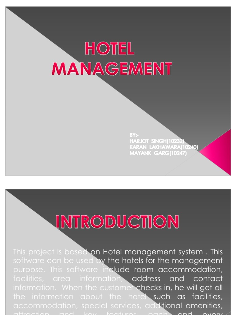 Hotel Management System Overview | PDF | Business