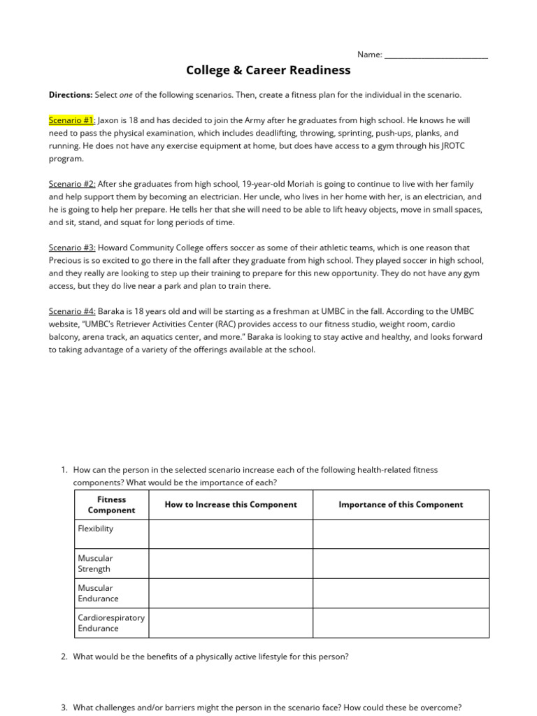 3 - College & Career Readiness | PDF | Physical Fitness | Strength Training