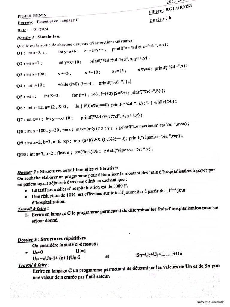 PIGIER - Réseau Génie Logiciel 1 - 2023-2024 - Licence 1 - 1 - Essentiel en Programmation | PDF