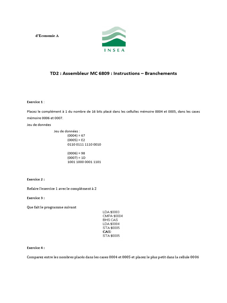 TD2-Assembleur | PDF