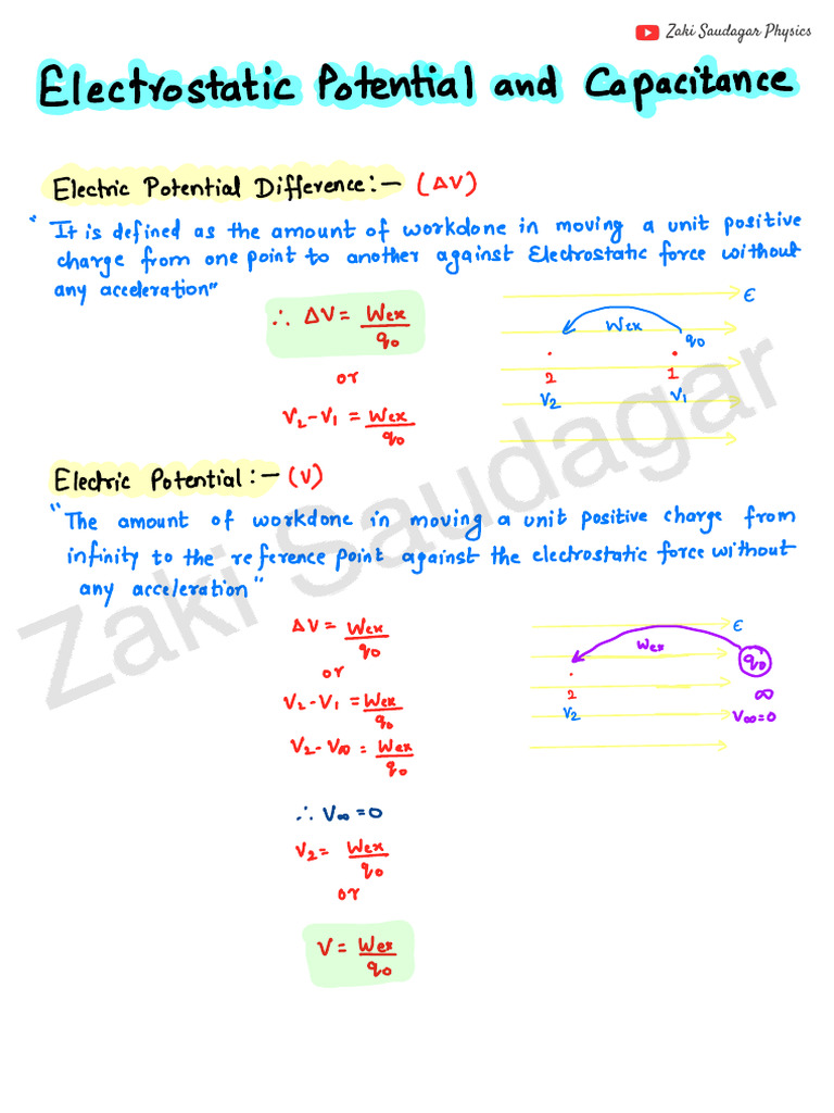 Electrostatic Potential | PDF | Electrostatics | Capacitance