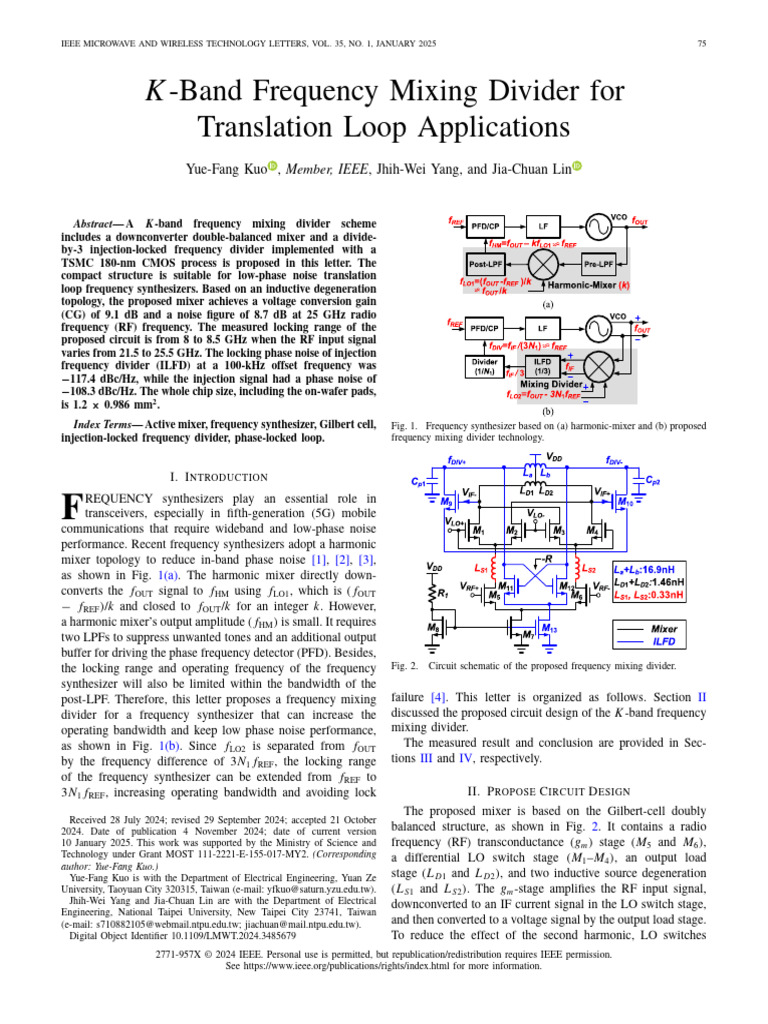 Italic - K - Italic - Band Frequency Mixing Divider For Translation ...
