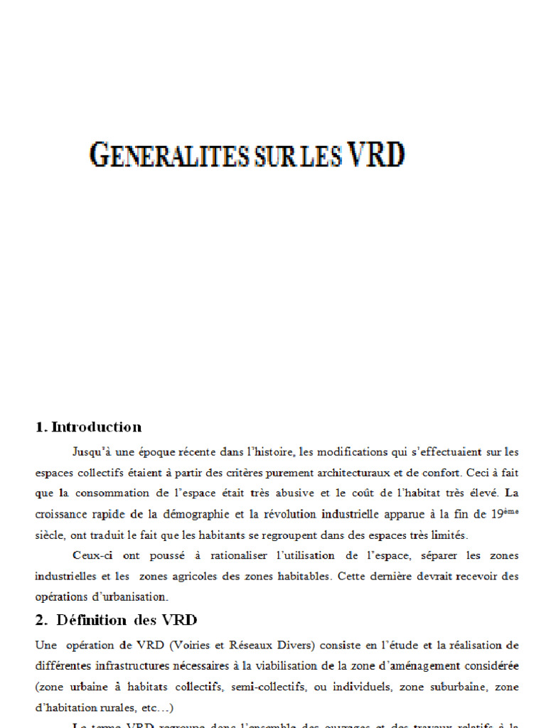Cours Voiries Et RÃ©seaux Divers | PDF