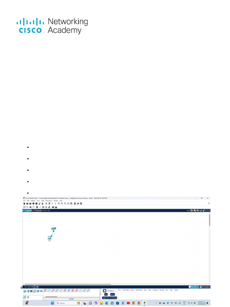 2.3.7-Packet-Tracer - Navigate-The-Ios - es-XL - José Eduardo Valles Aguilera | PDF | Software ...