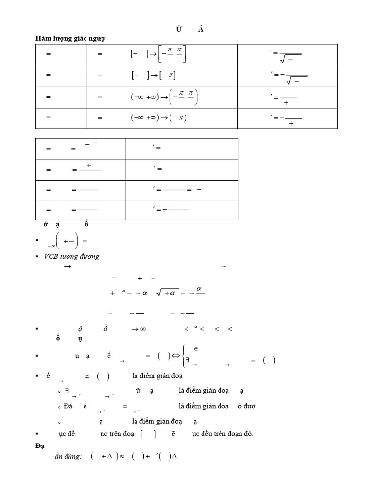 Công Thức GT1 | PDF