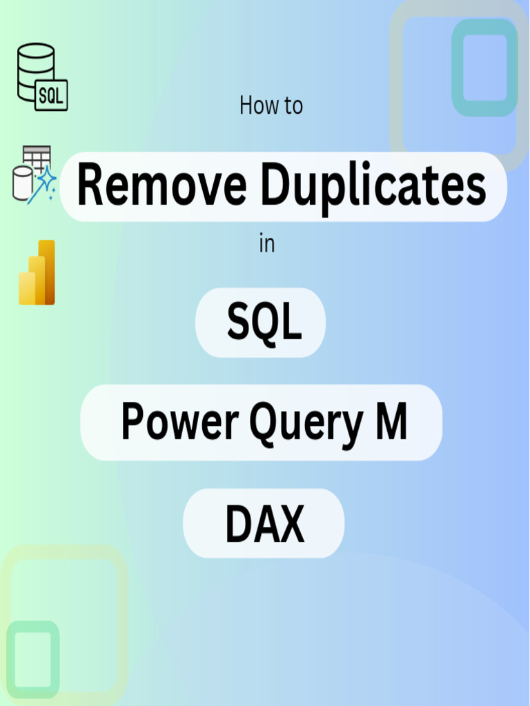 Remove Duplicates in SQL and Power BI | PDF
