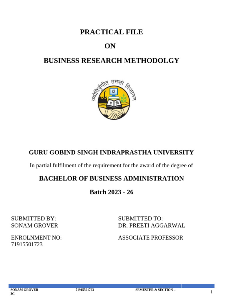 Sonam BRM File Final. 1 | PDF | Spss | Statistics