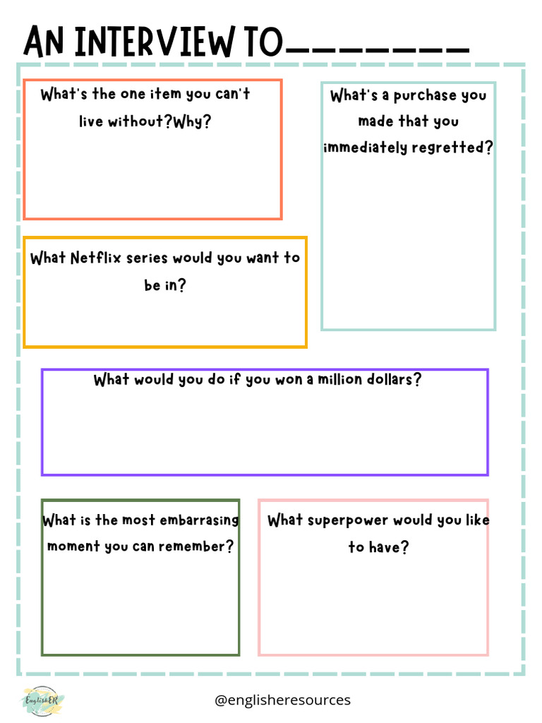 Interview Your Classmates@Englisheresources | PDF
