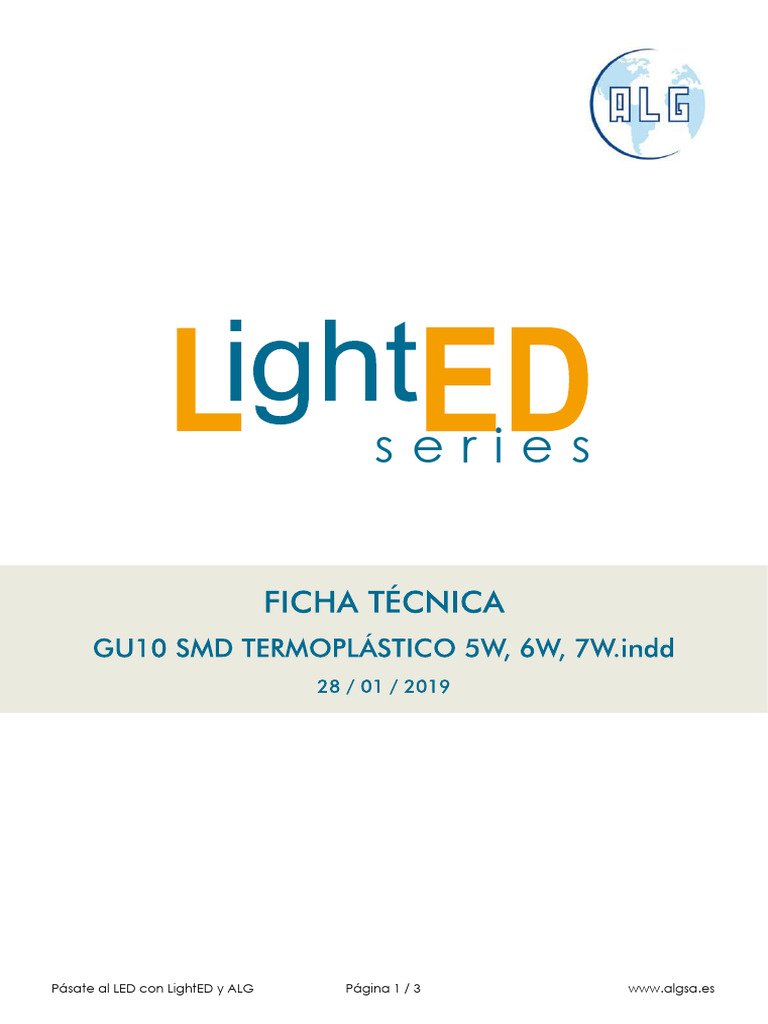 Ficha Técnica Led 5w 6000k | PDF | Diodo emisor de luz | Bombilla ...
