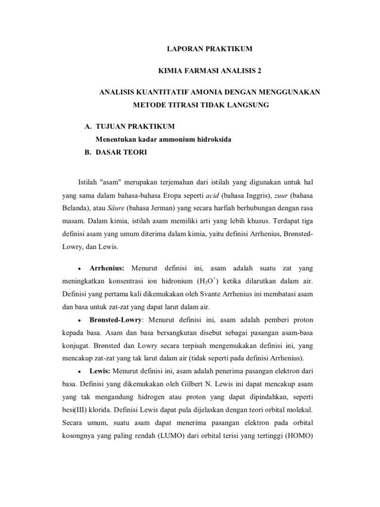 Laporan Praktikum Kfa Asam | PDF