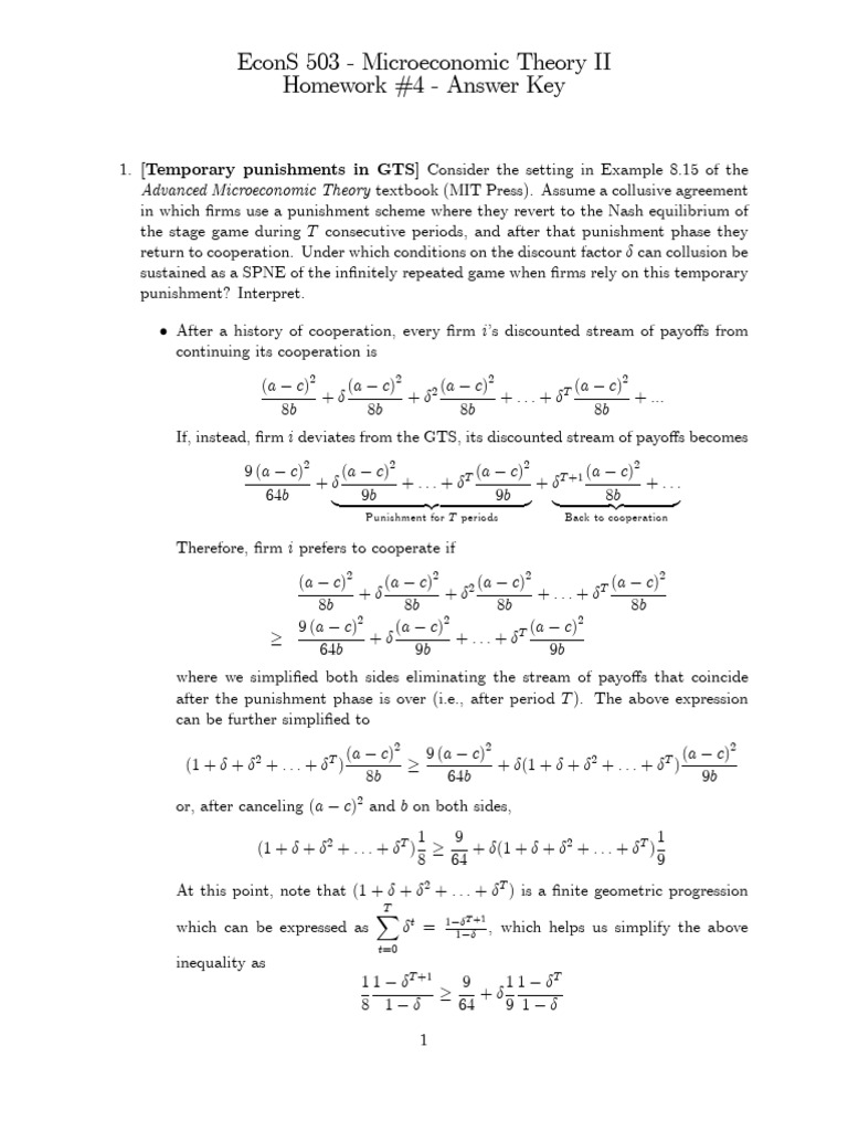Solution Manual Game Theory Exercises Bargain Games | PDF | Economics ...