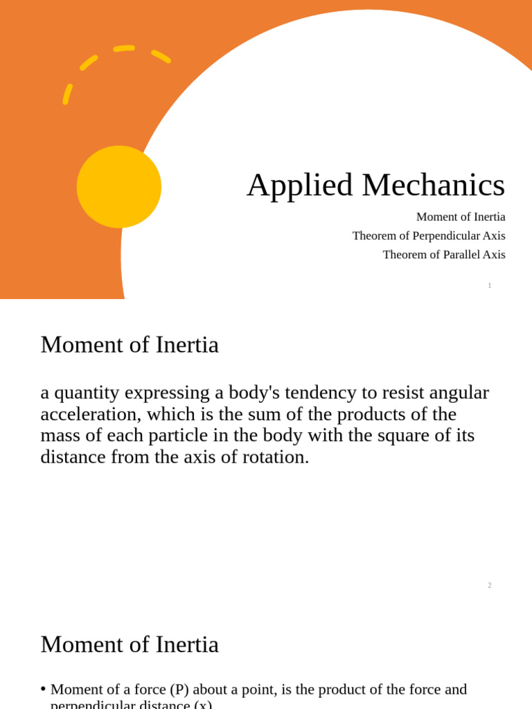 24 Moment of Inertia | PDF | Mechanics | Rotation Around A Fixed Axis