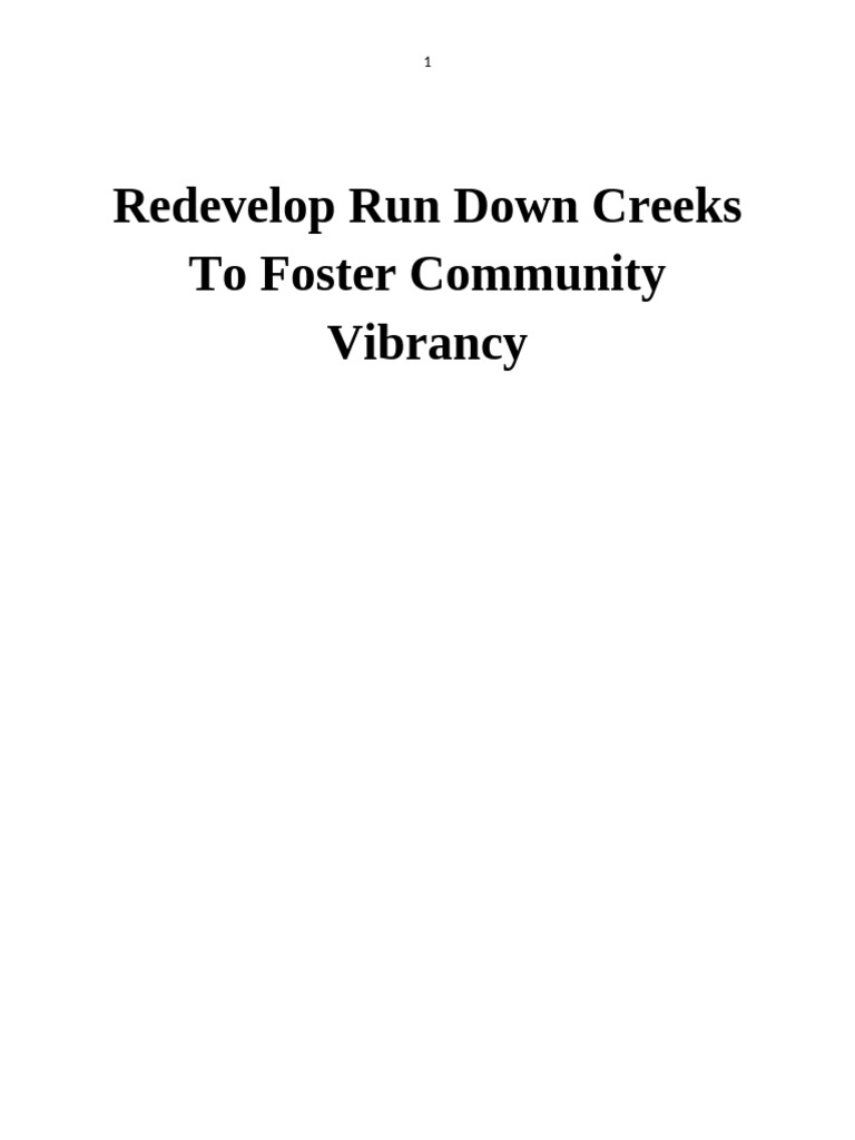 Redevelop Run Down Creeks To Foster Community Vibrancy | PDF | Flood ...