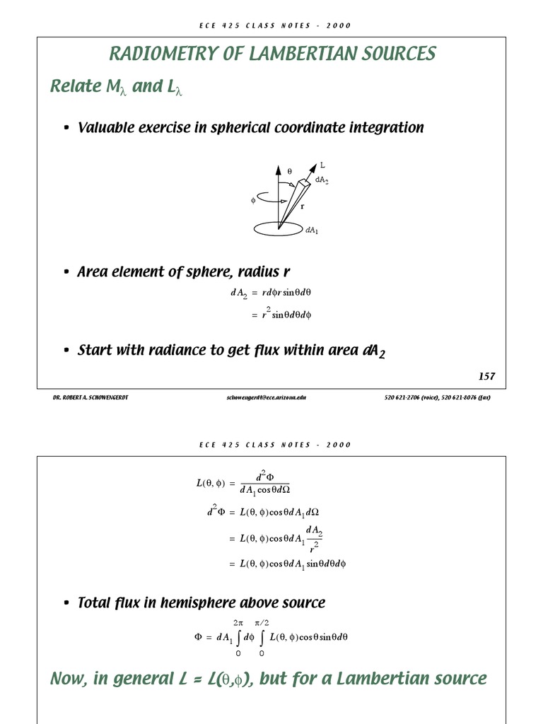 Lambertian Sources | PDF | Optics | Electromagnetic Radiation