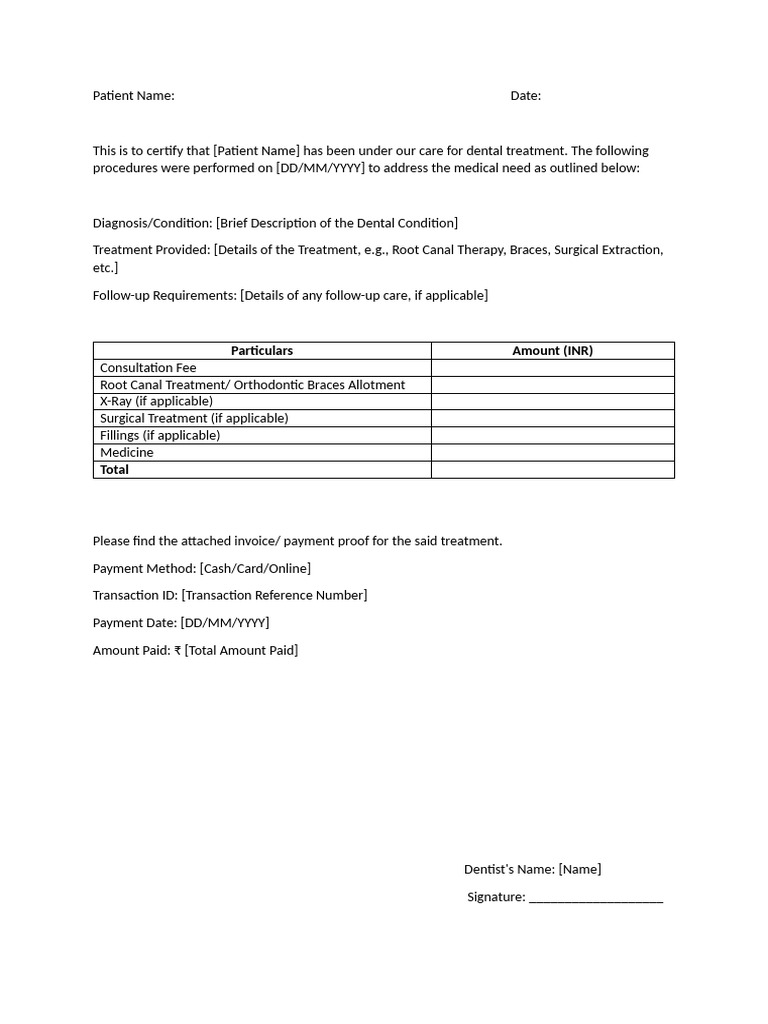 Dental Form | PDF