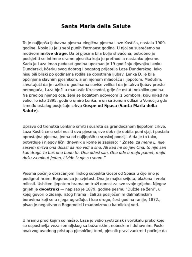 Santa Maria Della Salutee | PDF