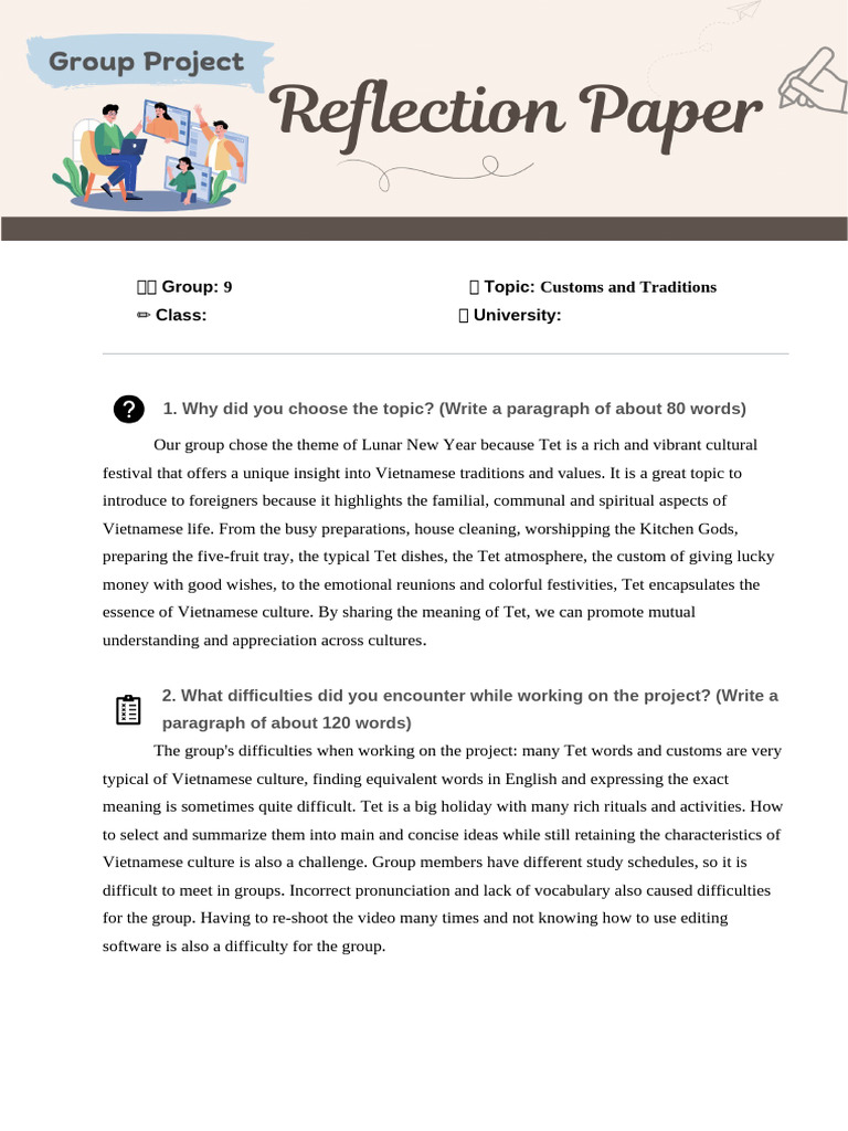 Field Trip Reflection Template b1 Lms | PDF | Human Communication