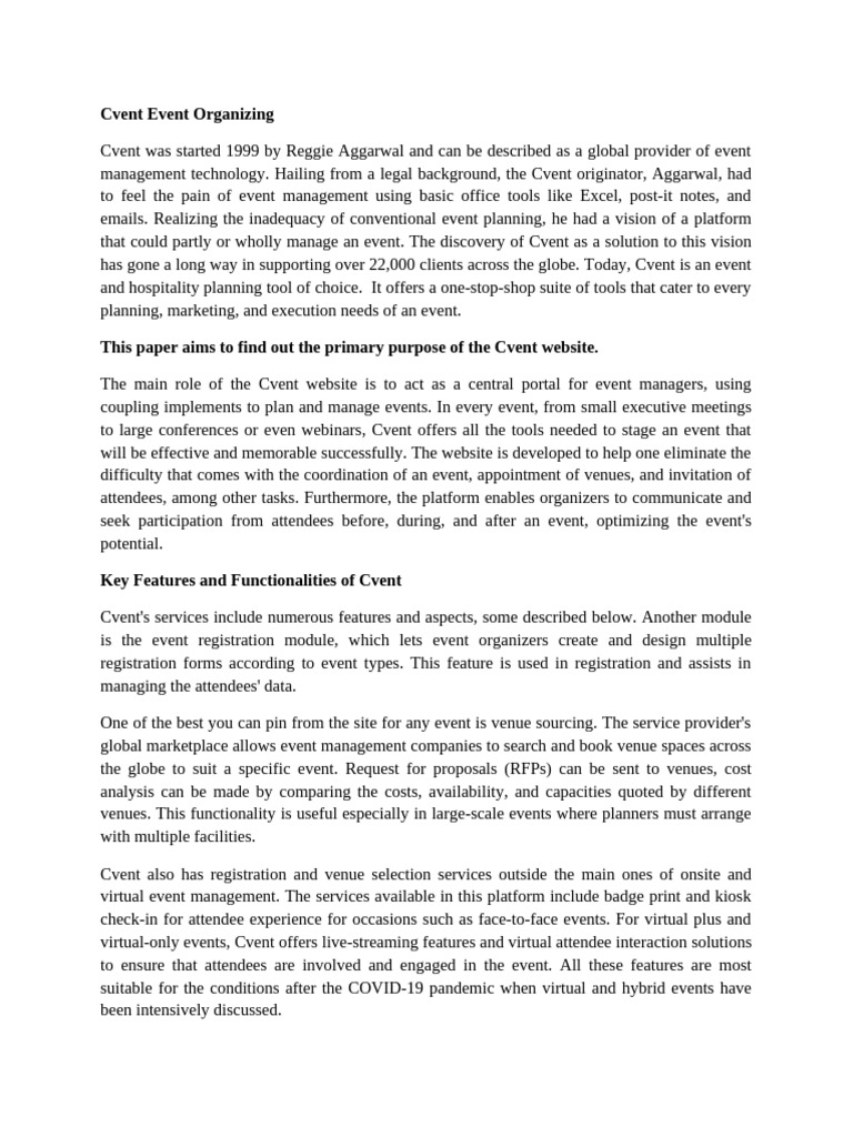 Cvent Event Organizing - Edited (1) 2 | PDF | Marketing | Analytics