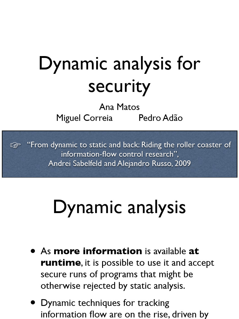 Dynamic Analysis for Web Security | PDF | World Wide Web | Internet & Web