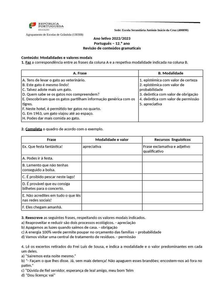 Ficha Modalidades e valor modal -1 | PDF