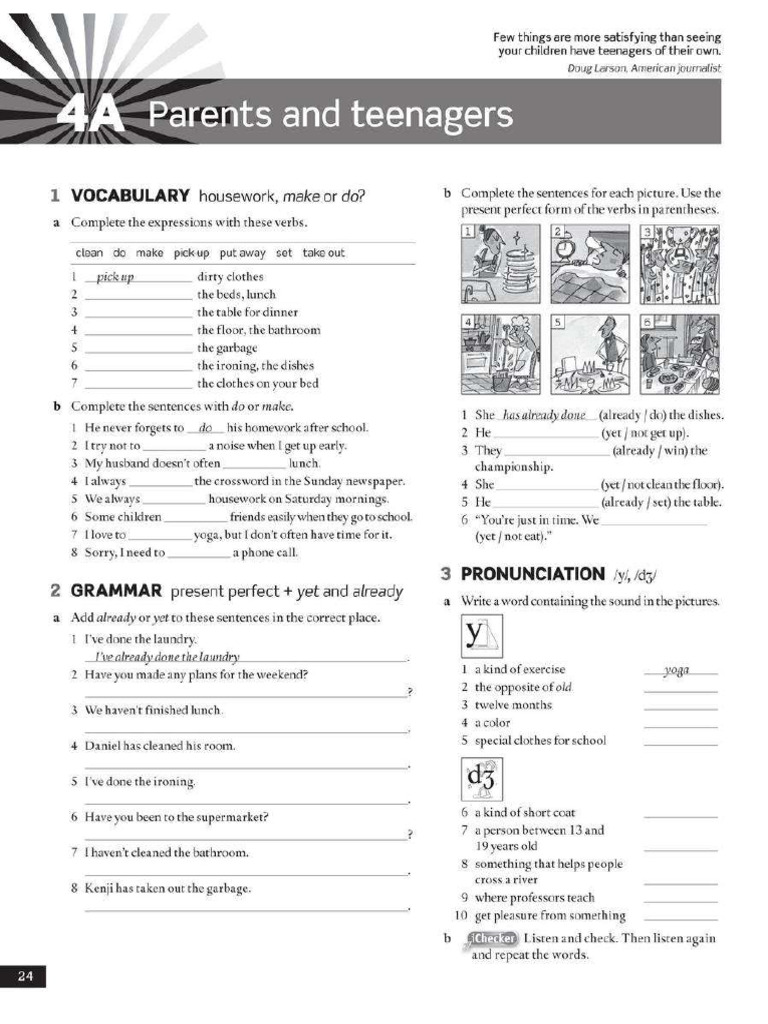 Present Perfect - Homework | PDF