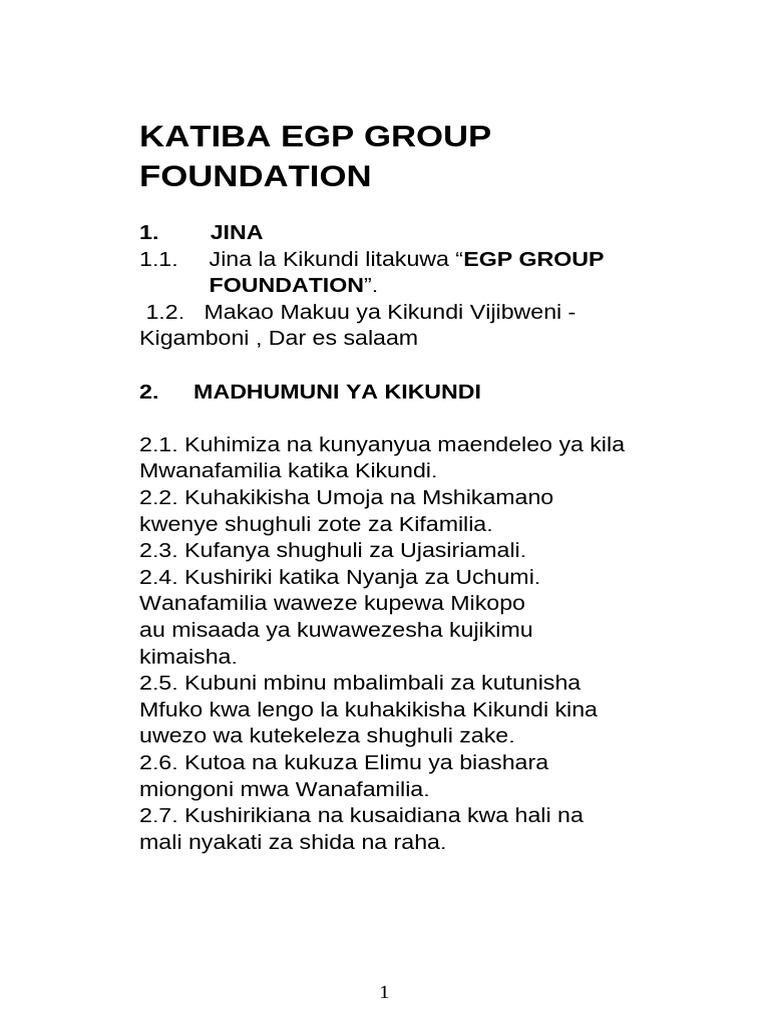 Katiba Egp Foundation | PDF