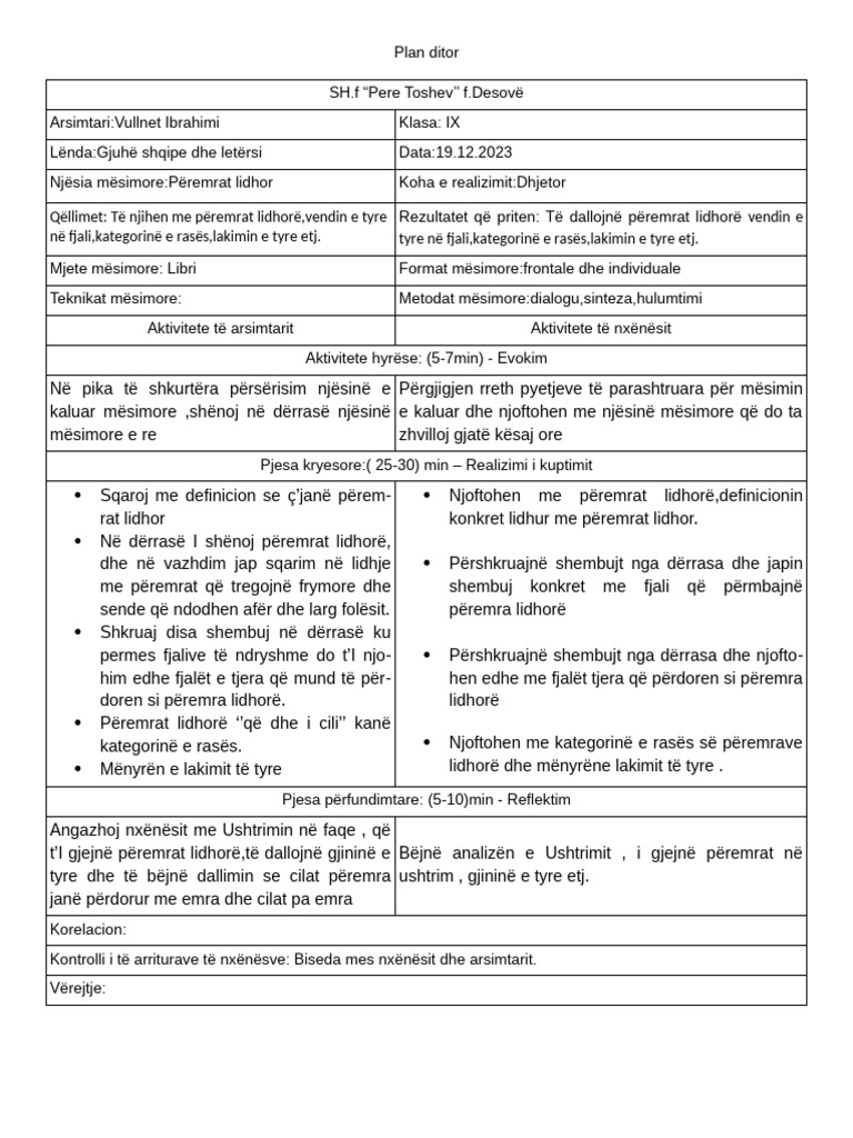 Peremrat Lidhor kl9 | PDF