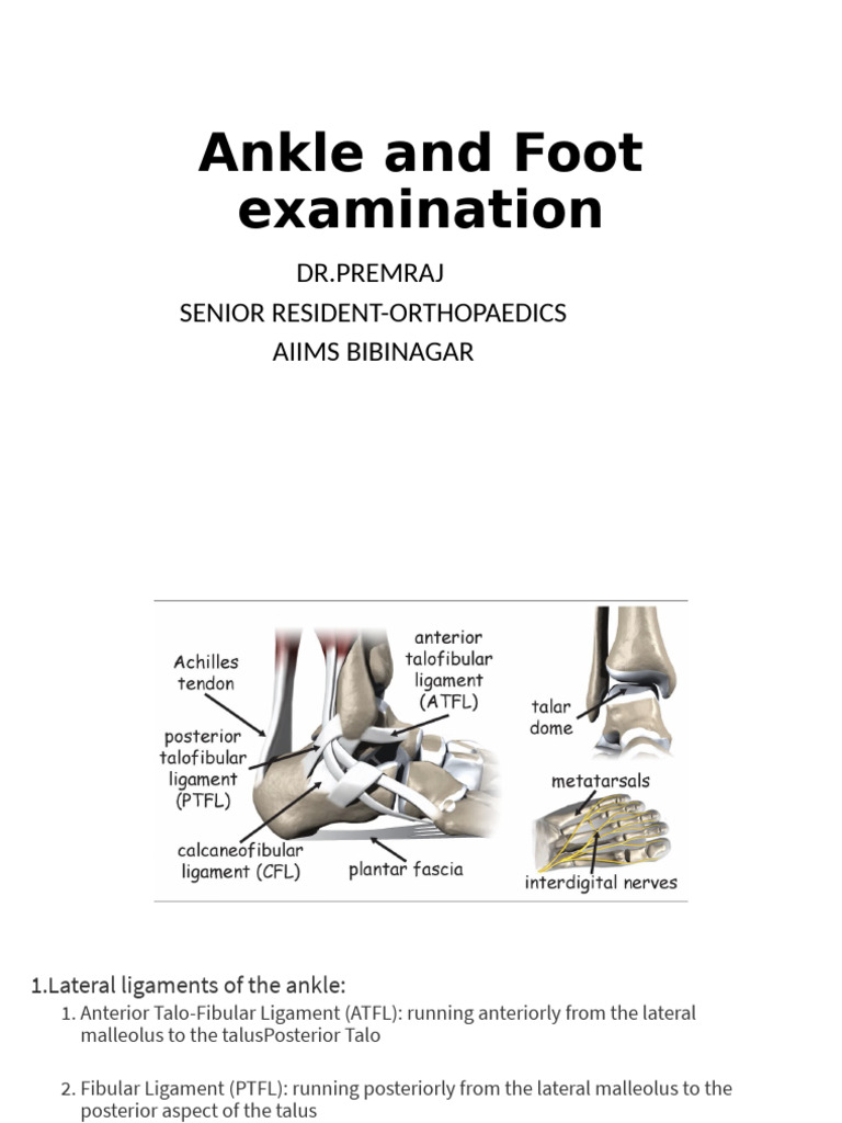 Ankle and Foot Exam Guide | PDF