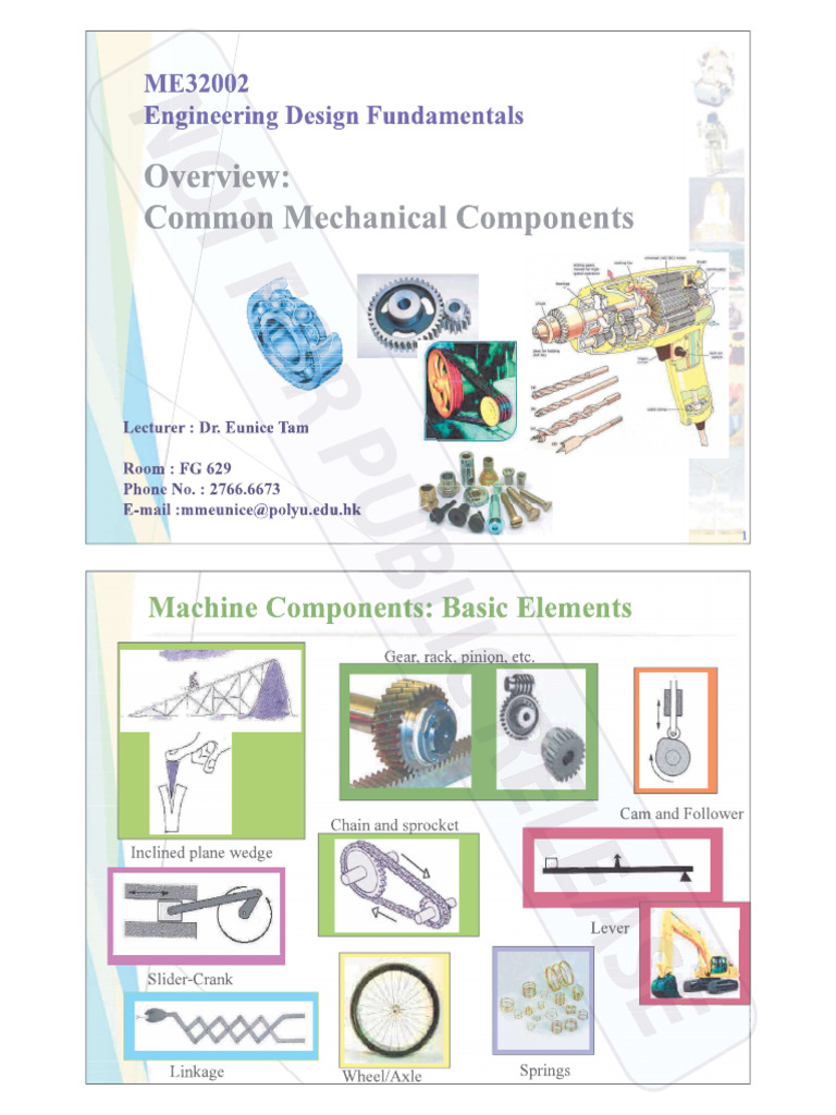 Lecture 5 Overview Common Mechanical Components (V3) | PDF