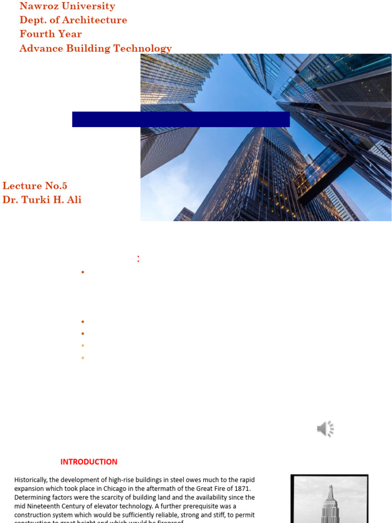 Advanced Building Technology Lecture 5 Tall Building Systems Part 1 ...