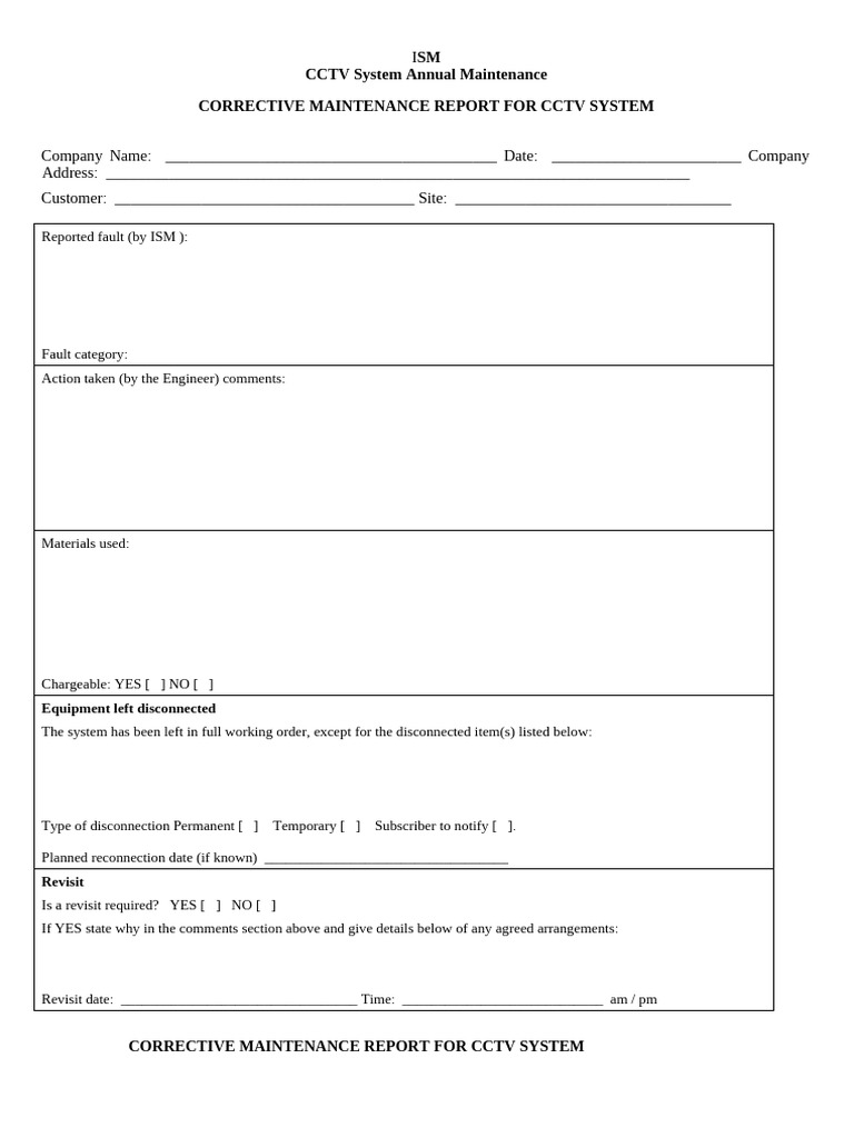 8 Corrective Maintenance Report | PDF