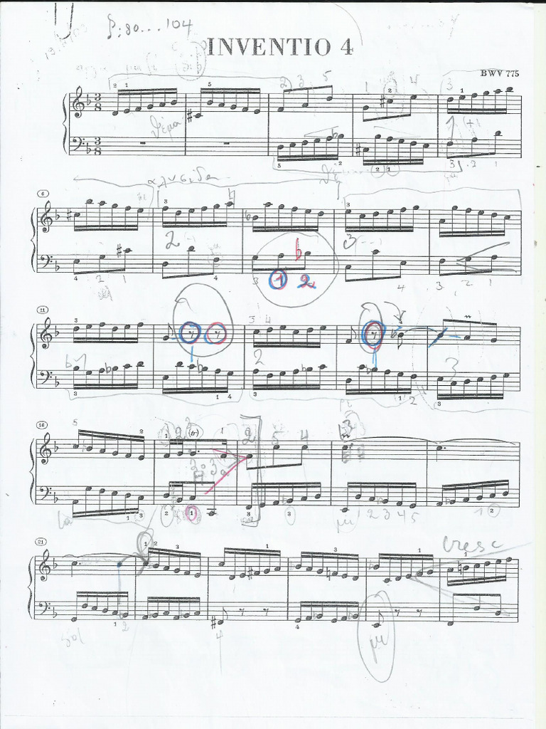 Bach Inventio 4 | PDF