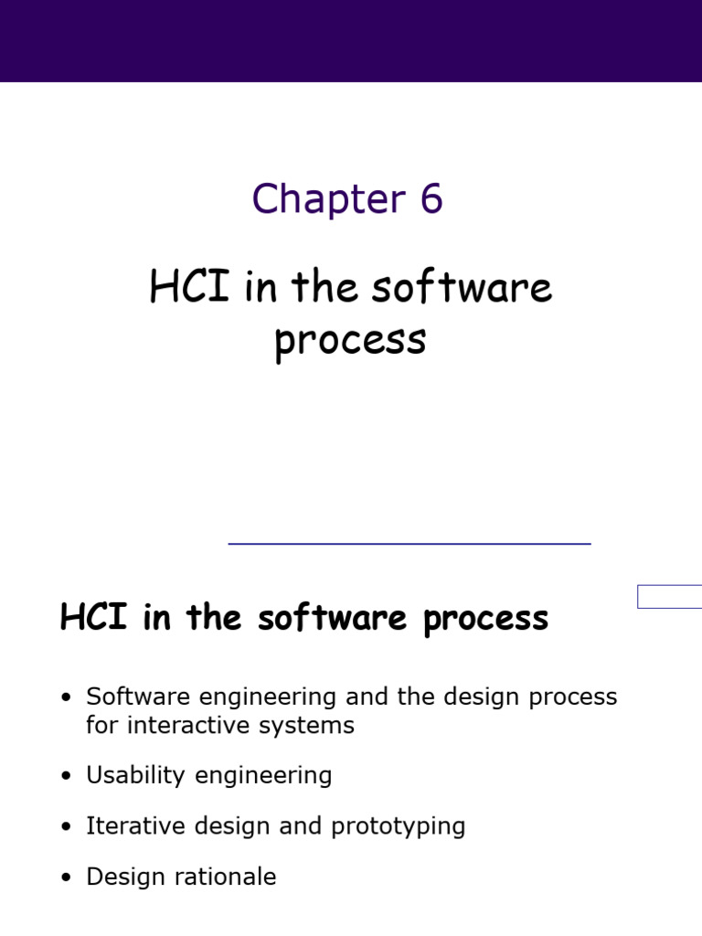 E3-Chap-06 HCI in The Software Process-1 | PDF | Usability | Software Prototyping