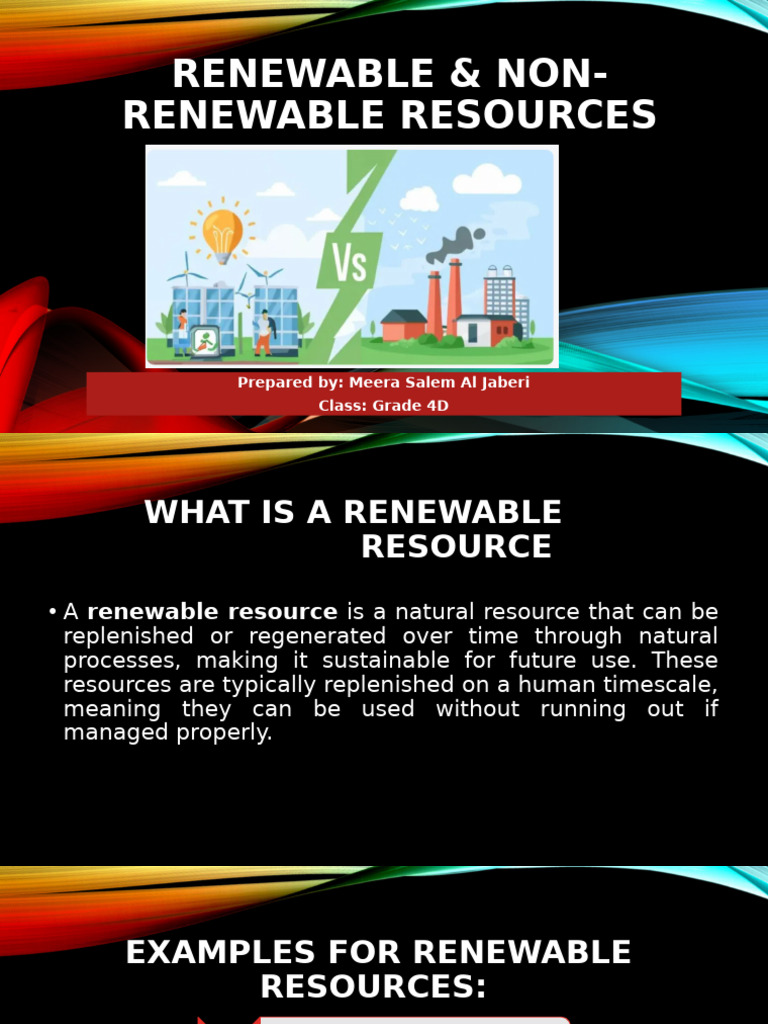 Renewable & Non- Renewable Resources | PDF