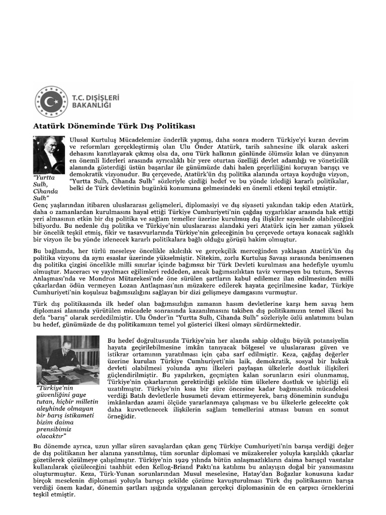 Atatürk'Dis Politika | PDF