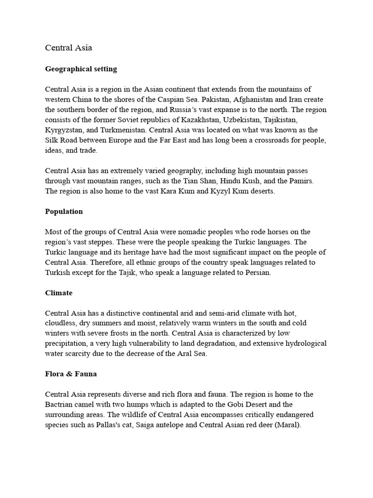 Central Asia | PDF