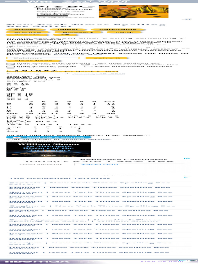 Cahimrt New York Times Spelling Bee Solver William Shunn | PDF