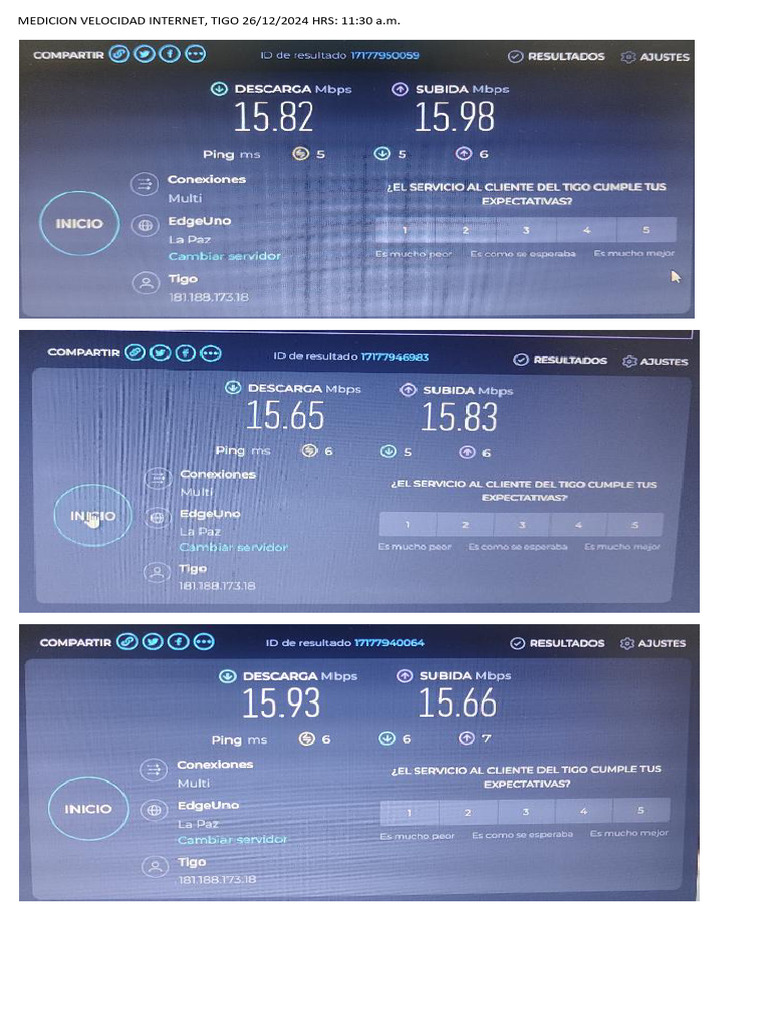 Oruro Tigo Diciembre 2024 | PDF