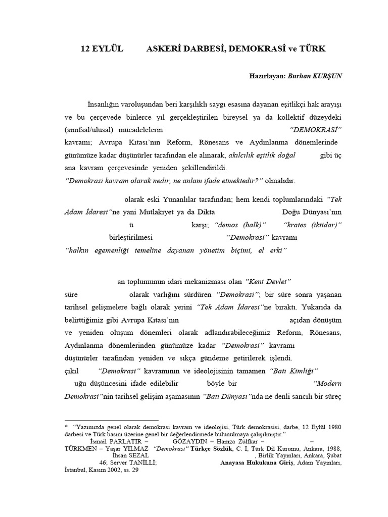 12_Eylul_1980_Askeri_Darbesi_Demokrasi_v | PDF