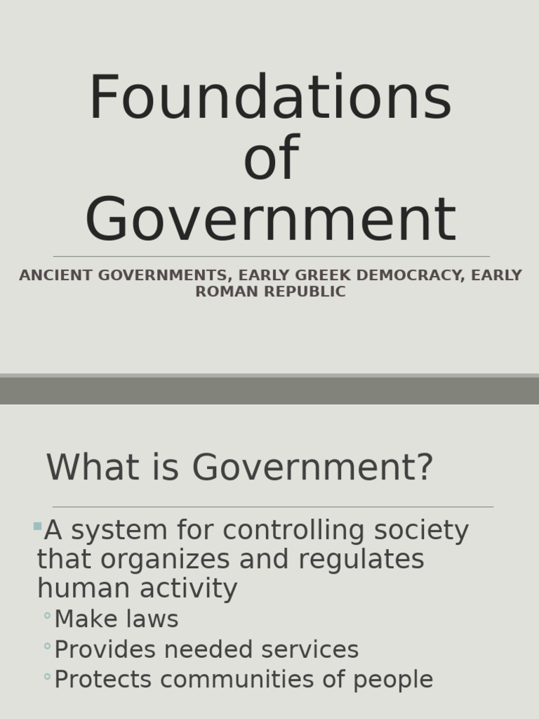 Foundations of Goverment-Ancient, Democracy, Republic | PDF | Roman ...